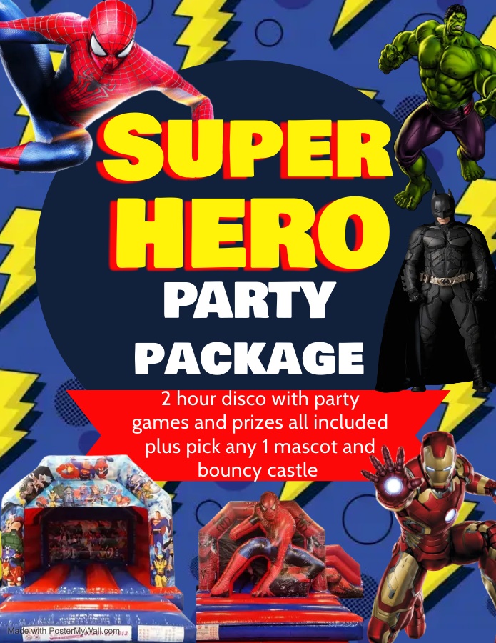 super hero party package - Hire in north east of east | Candy Kids ...